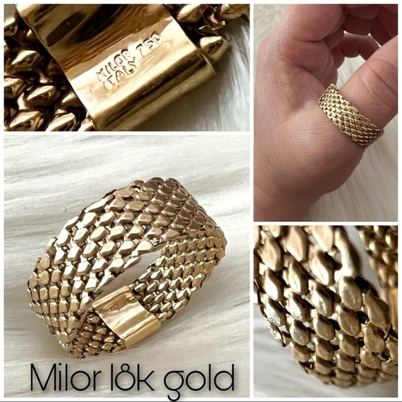 Milor | Accessories | Mens Italy 8k Milor Gold Mesh Ring Sz 13 | Poshmark
